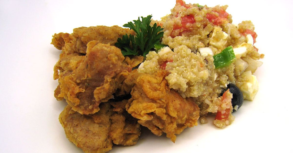 Solomillo crujiente en salsa de quinoa