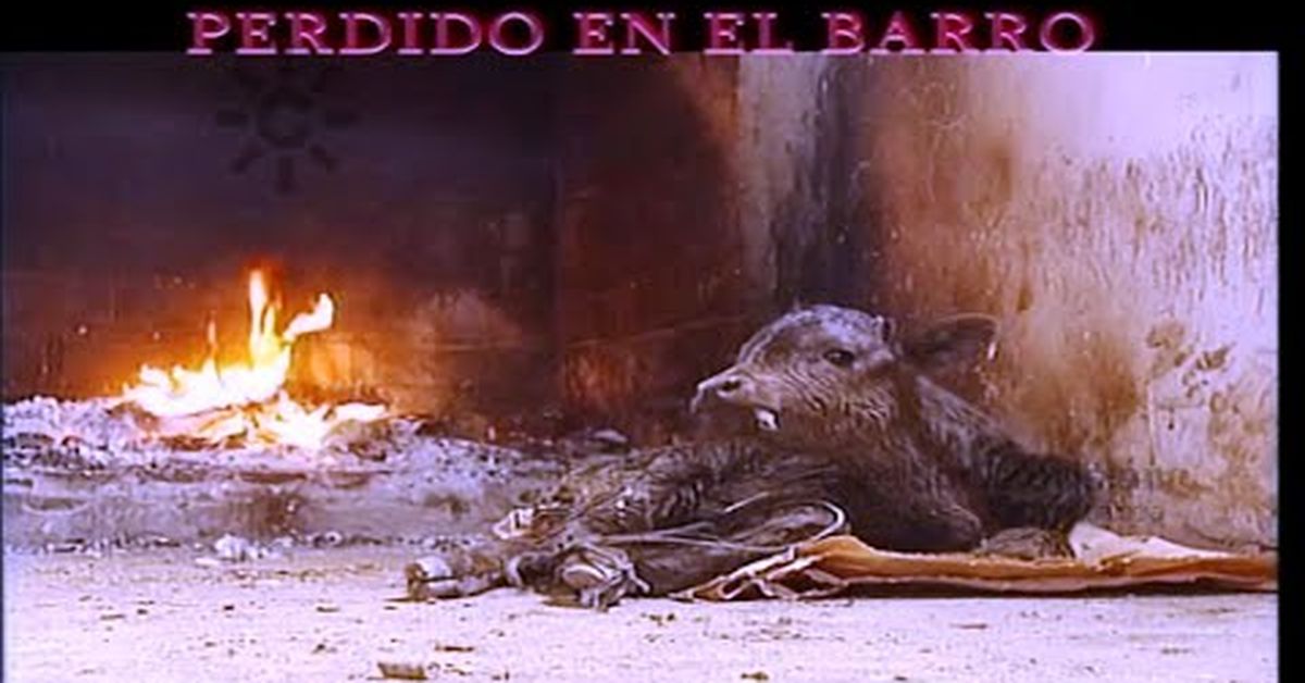 Becerro rescatado del barro