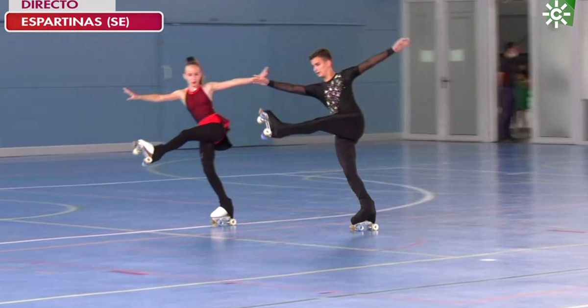 Exhibición de Carla y Daniel, bronce en el Campeonato de España de patinaje