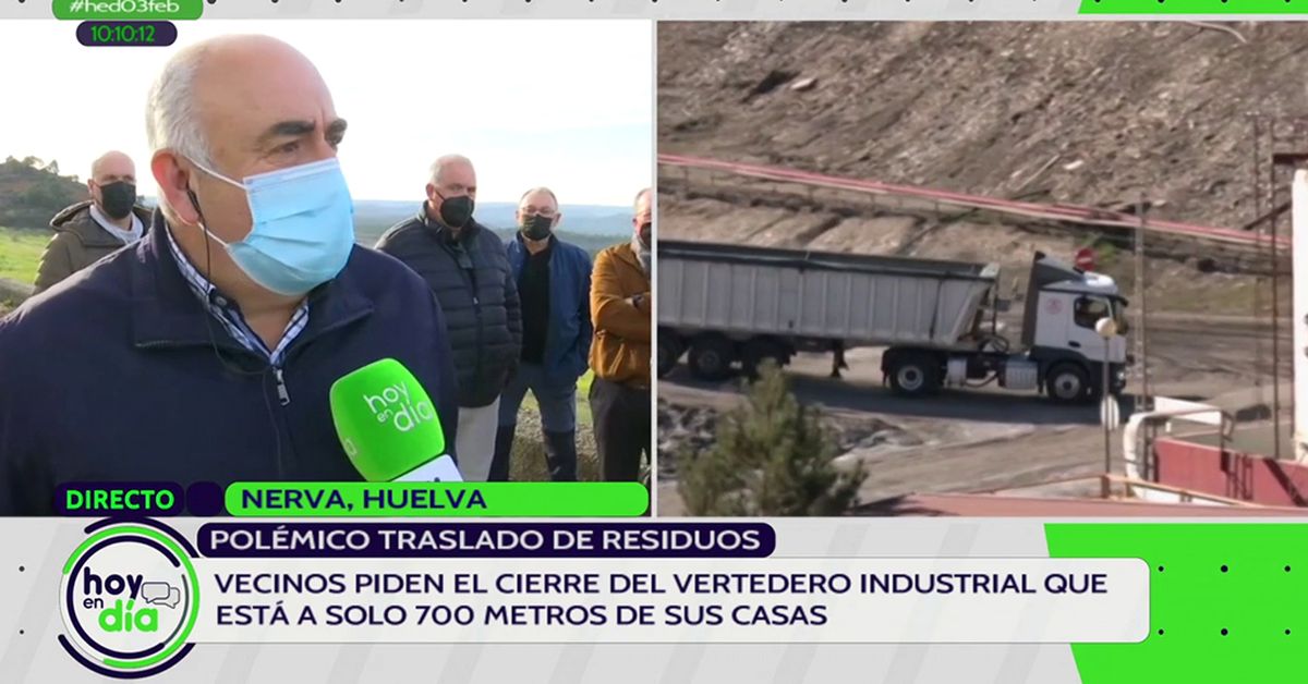 Nerva recibe 14.000 toneladas de basura tóxica procedente de Montenegro