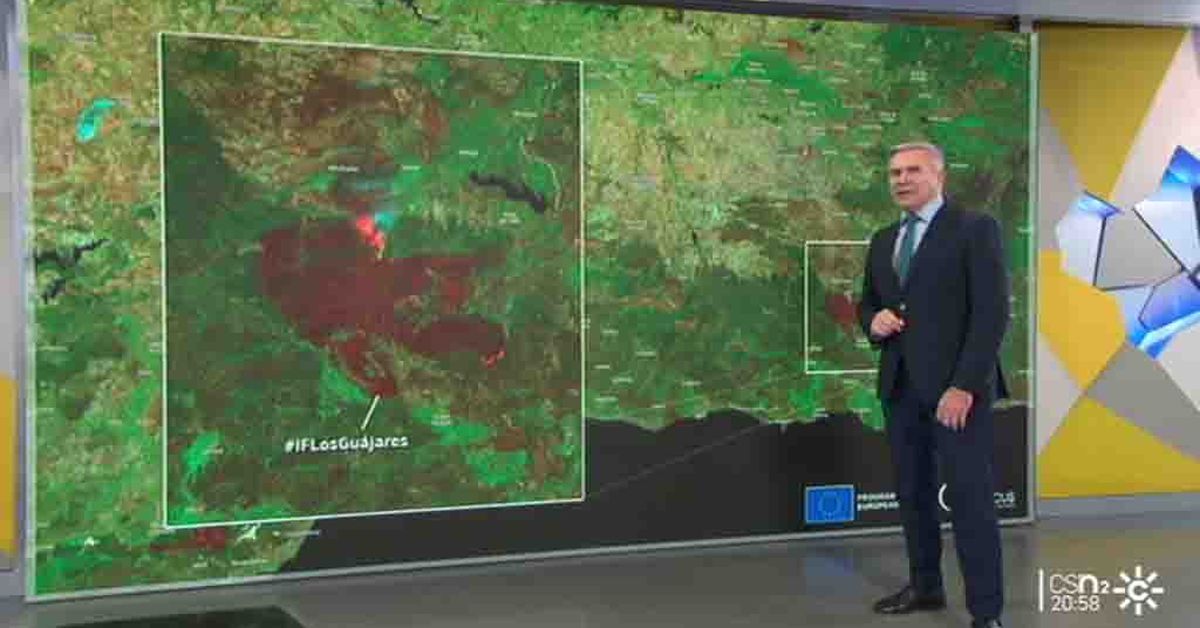 El incendio de Los Guájares, según el satélite Copernicus